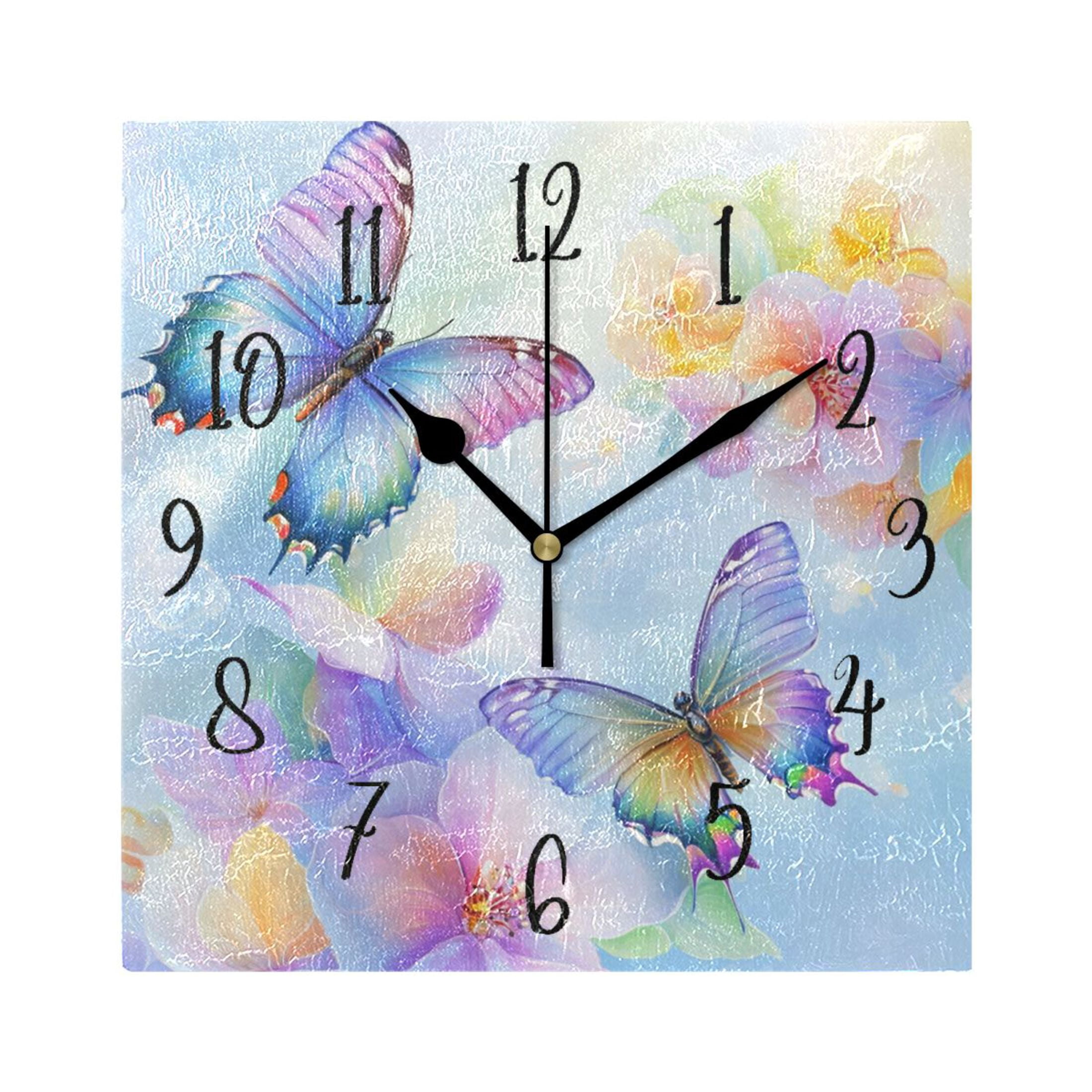 Square Clock Gold Clock 7.78 *7.78 Inch Decorative Clock Creative Clock Dual-Purpose Clock Wall ...