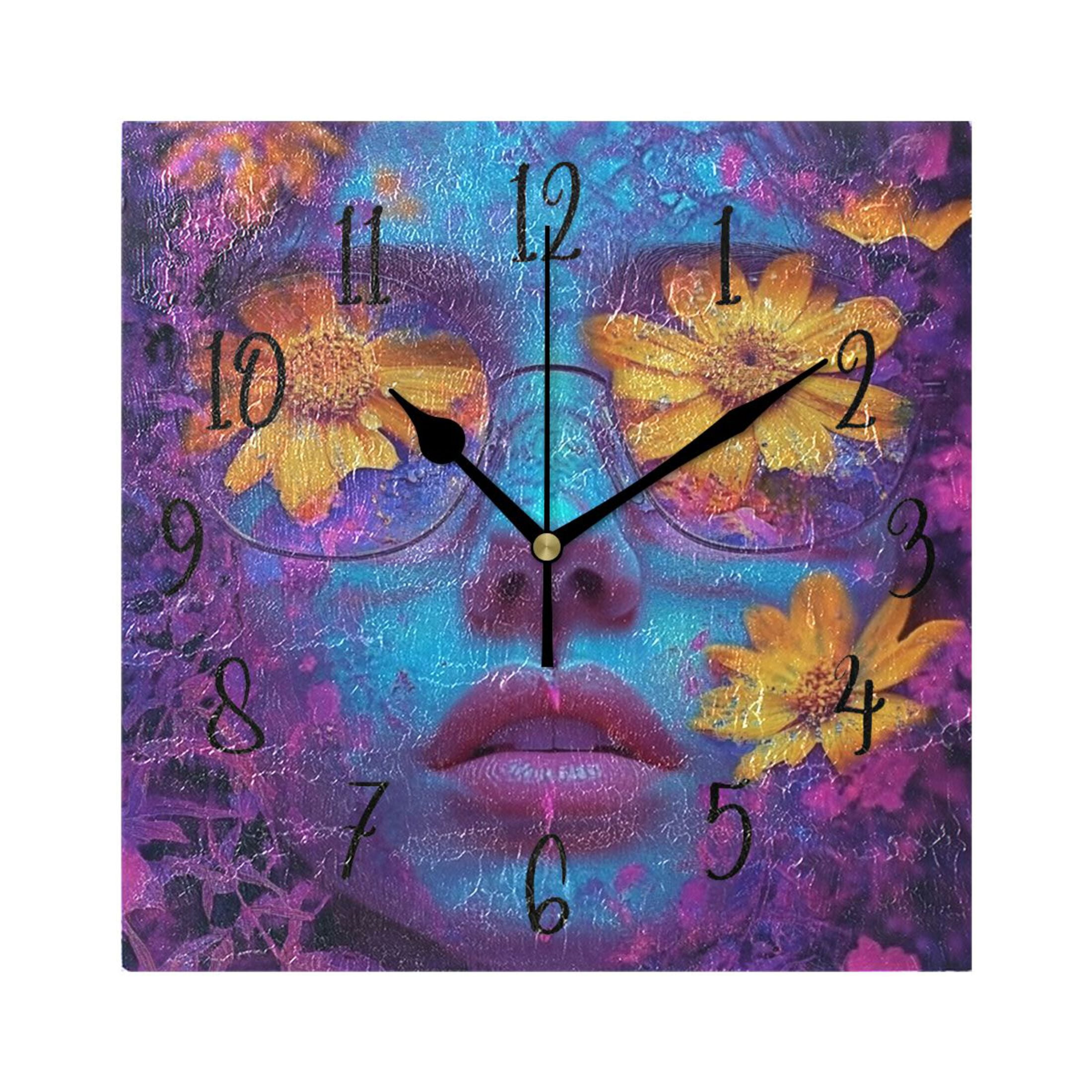 Square Clock Gold Clock 7.78 *7.78 Inch Decorative Clock Creative Clock ...