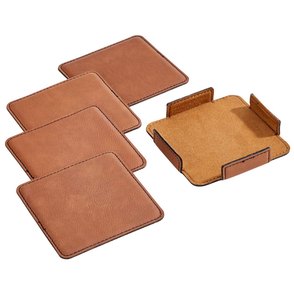 Square Coasters in Caramel - Set of 4 - Walmart.com