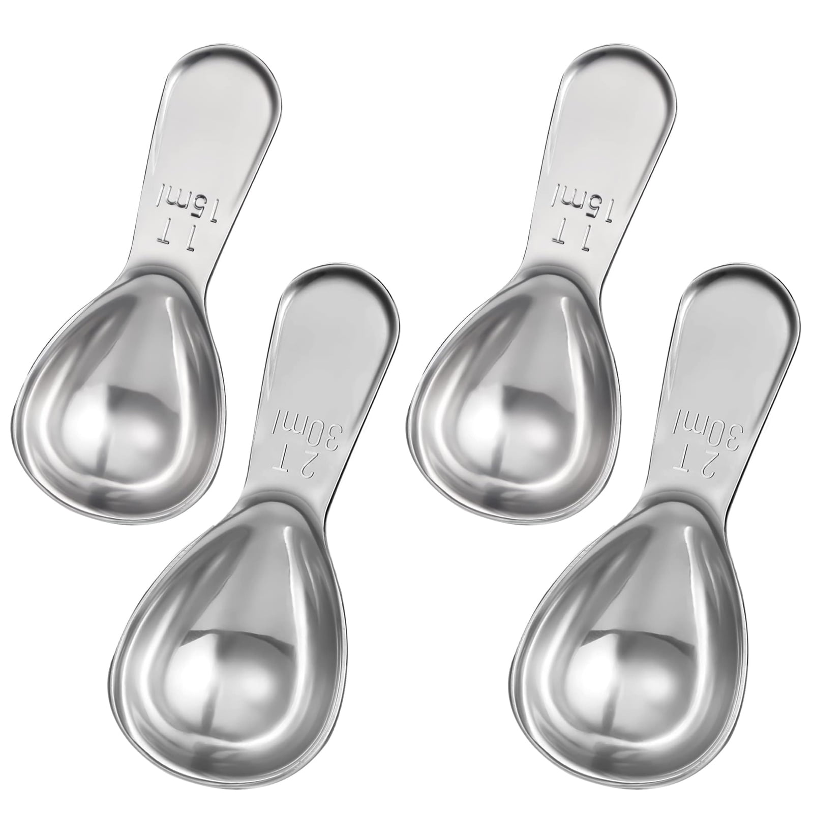 Square Coffee Scoop 4 tablespoon Measuring Spoons(30ml 2pcs, 15ml 2pcs ...