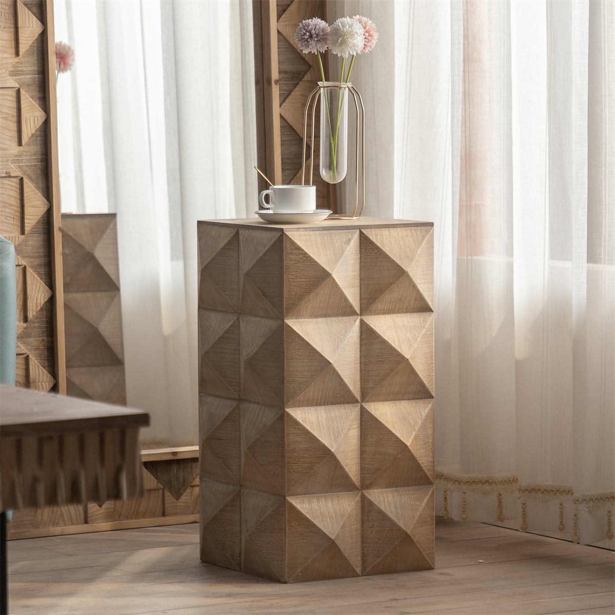 Square Coffee Table, Cocktail Table Leisure Tea Table with Three ...