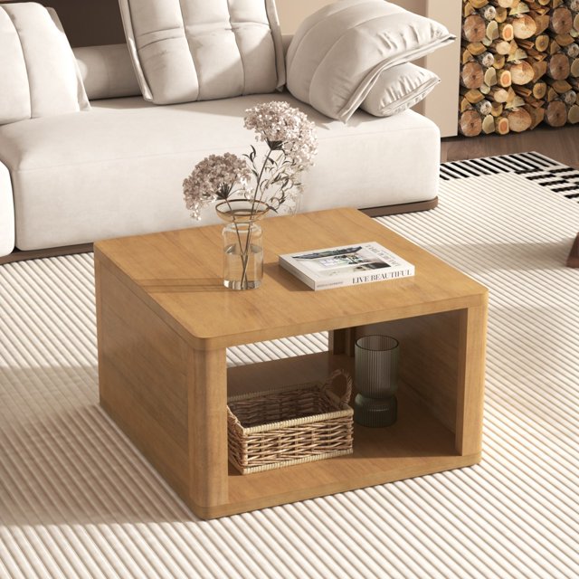 Square Coffee Table for Living Room, Farmhouse Coffee Table with ...