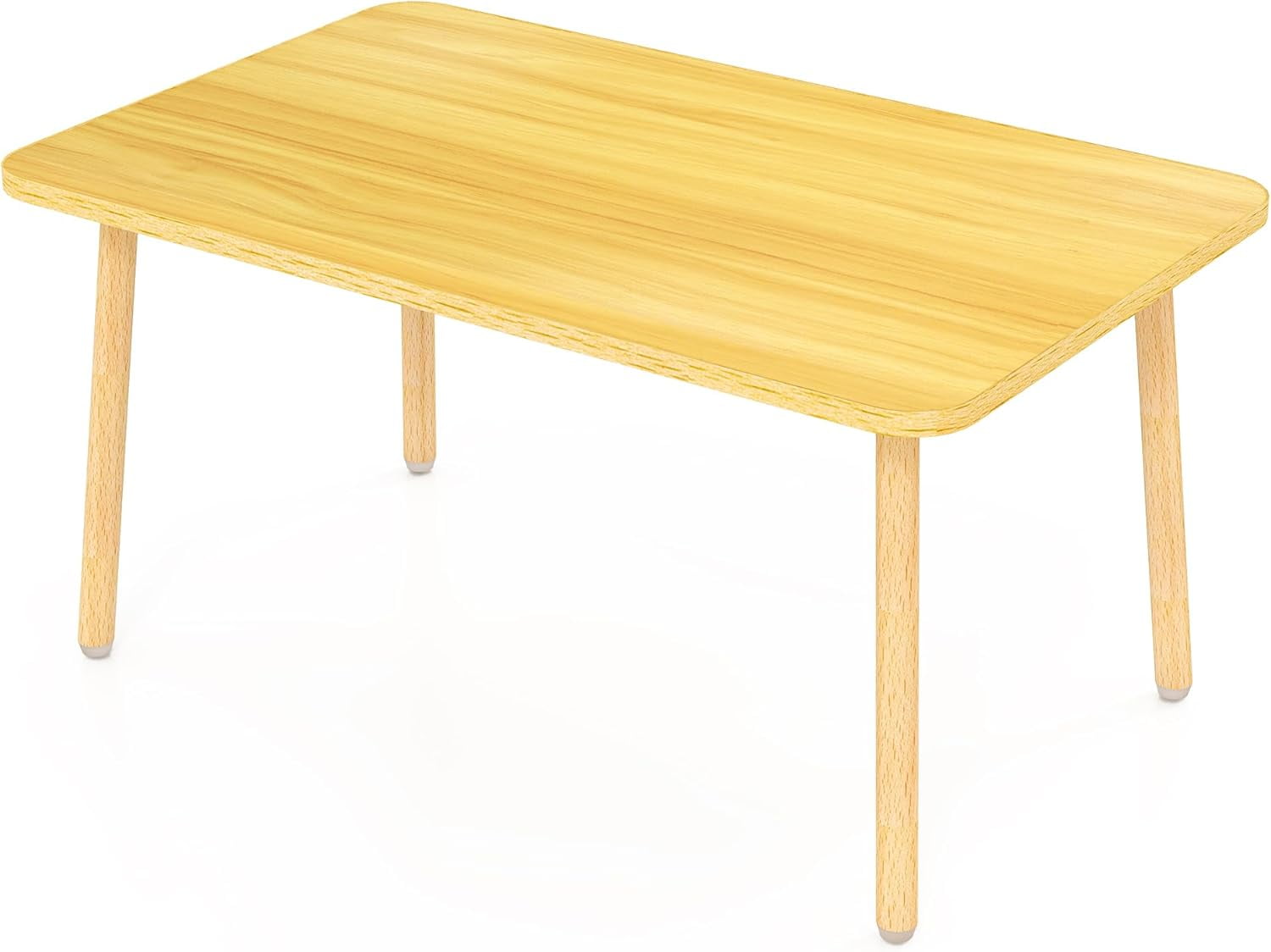 Square Coffee Table Low Table with 4 Solid Wood Sturdy Legs, Floor ...