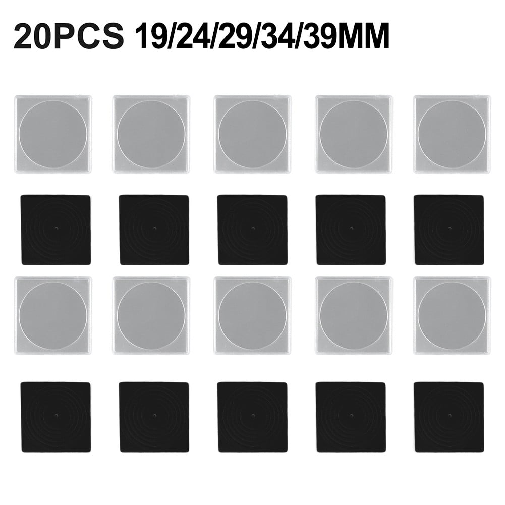 Square Coin Collection Storage Box Set 20 Adjustable Capsules for 16 ...