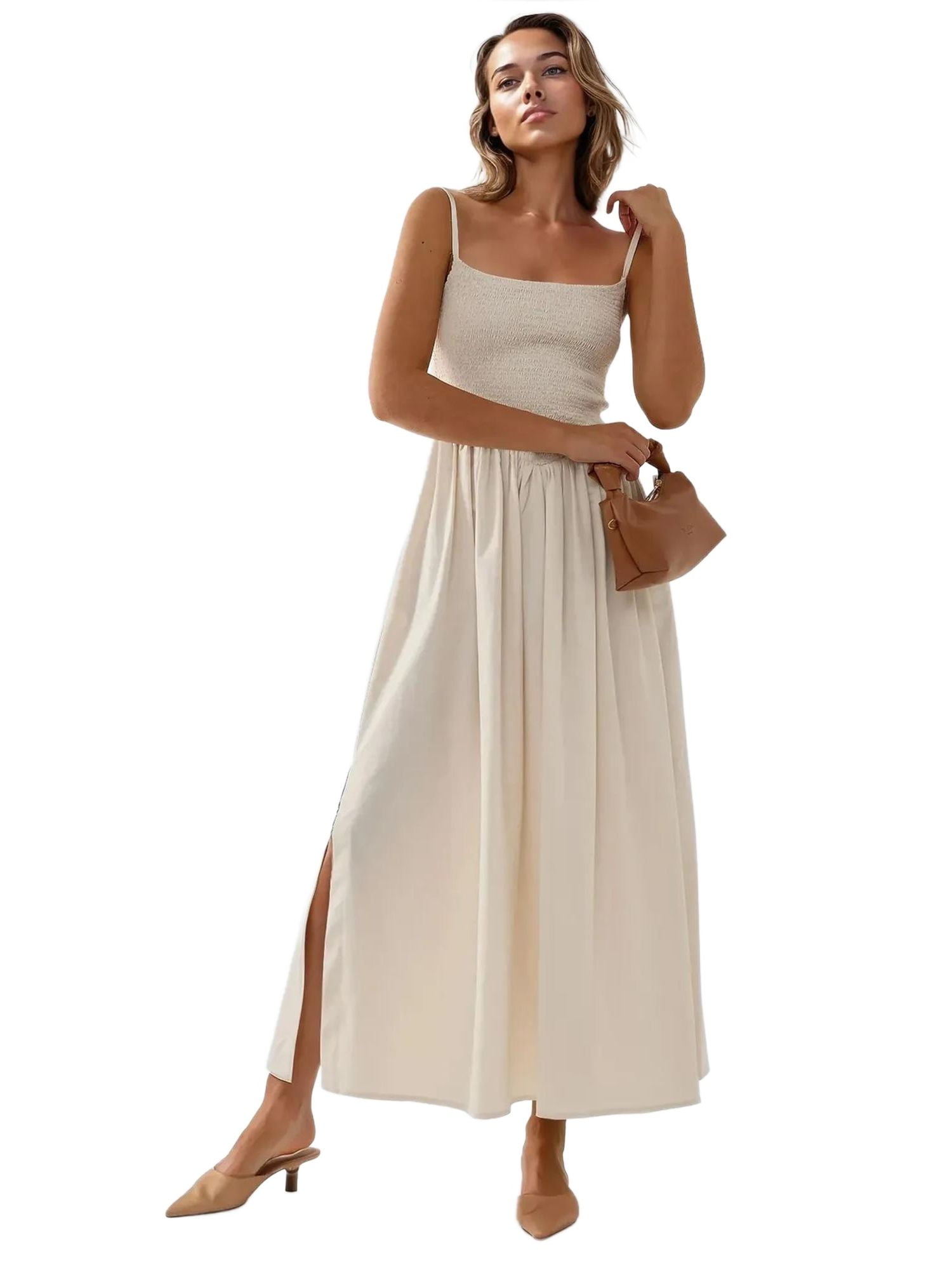 Square Collar A-Form Maxi Dress - Walmart.com