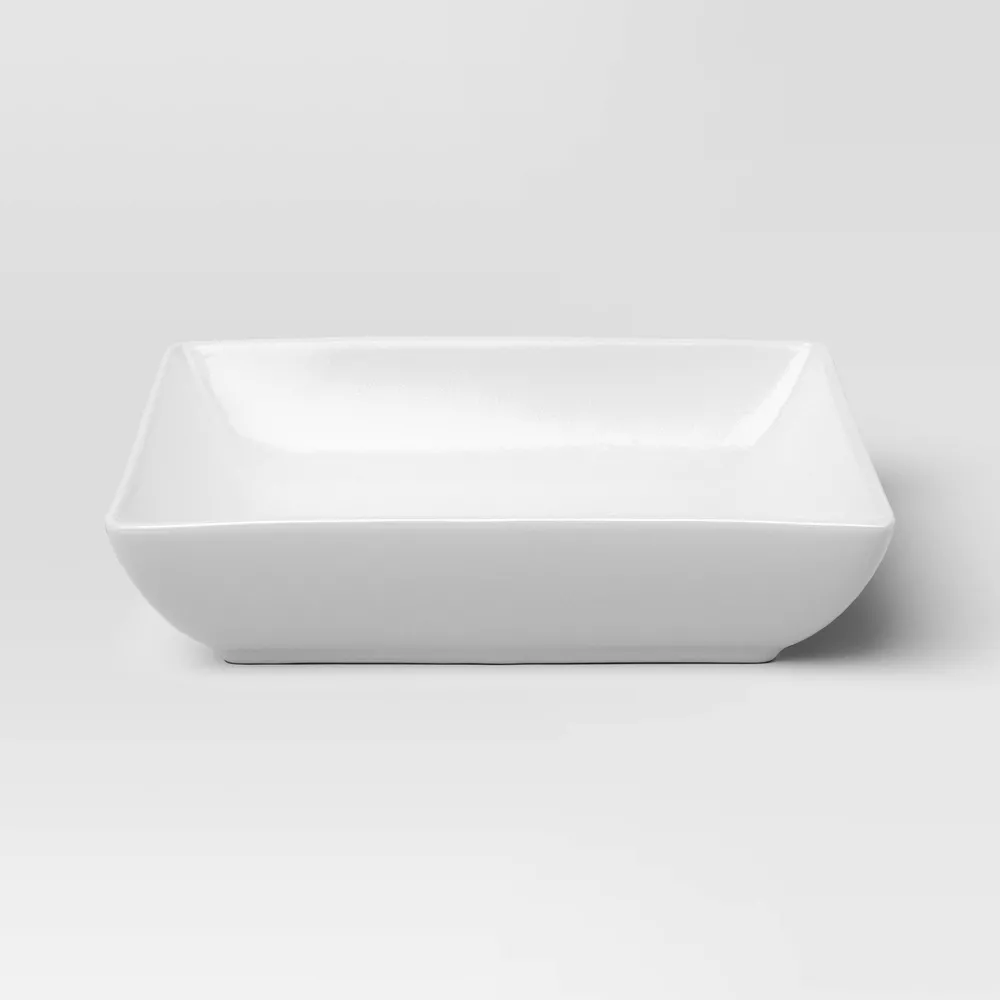 Square Collection Serve Pasta Bowl White Porcelain, Microwave ...