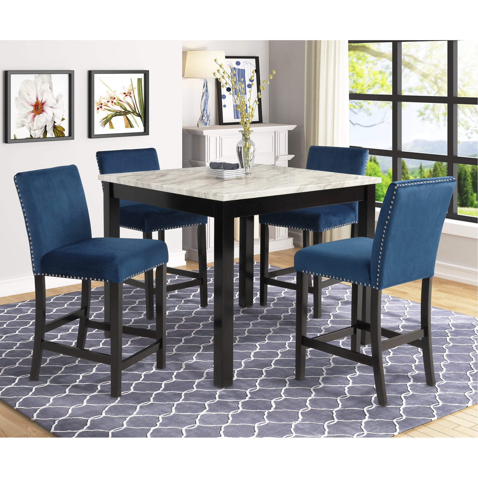 Square Counter Dining Set | Modern Style for Dining Spaces | Faux ...