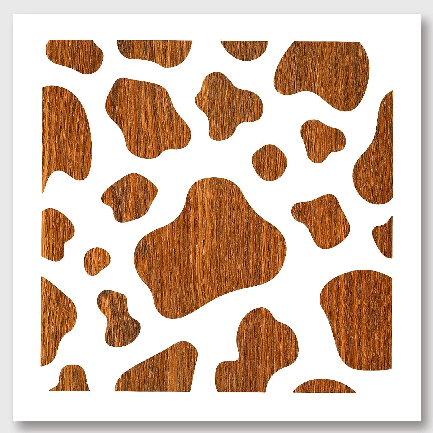 Square Cow Spots Stencil Pattern Reusable Plastic Stencils for Wood ...