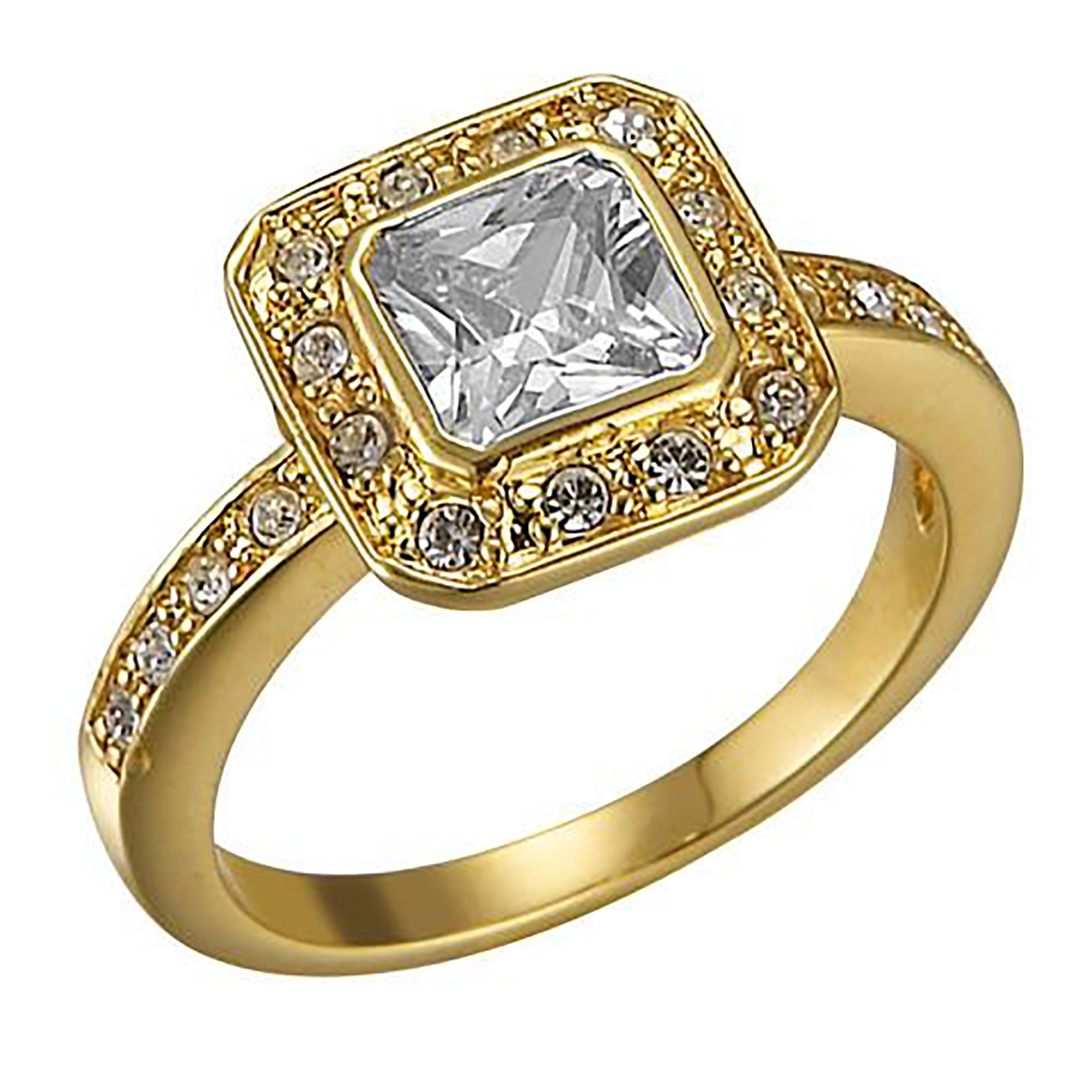 Square Cushion Cut Gold Engagement Ring - Walmart.com
