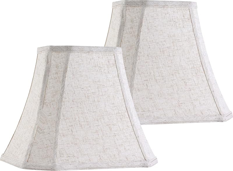 Square Cut Corner Lampshades Set of 2,Table Lamp Shades, Natural Fabric ...