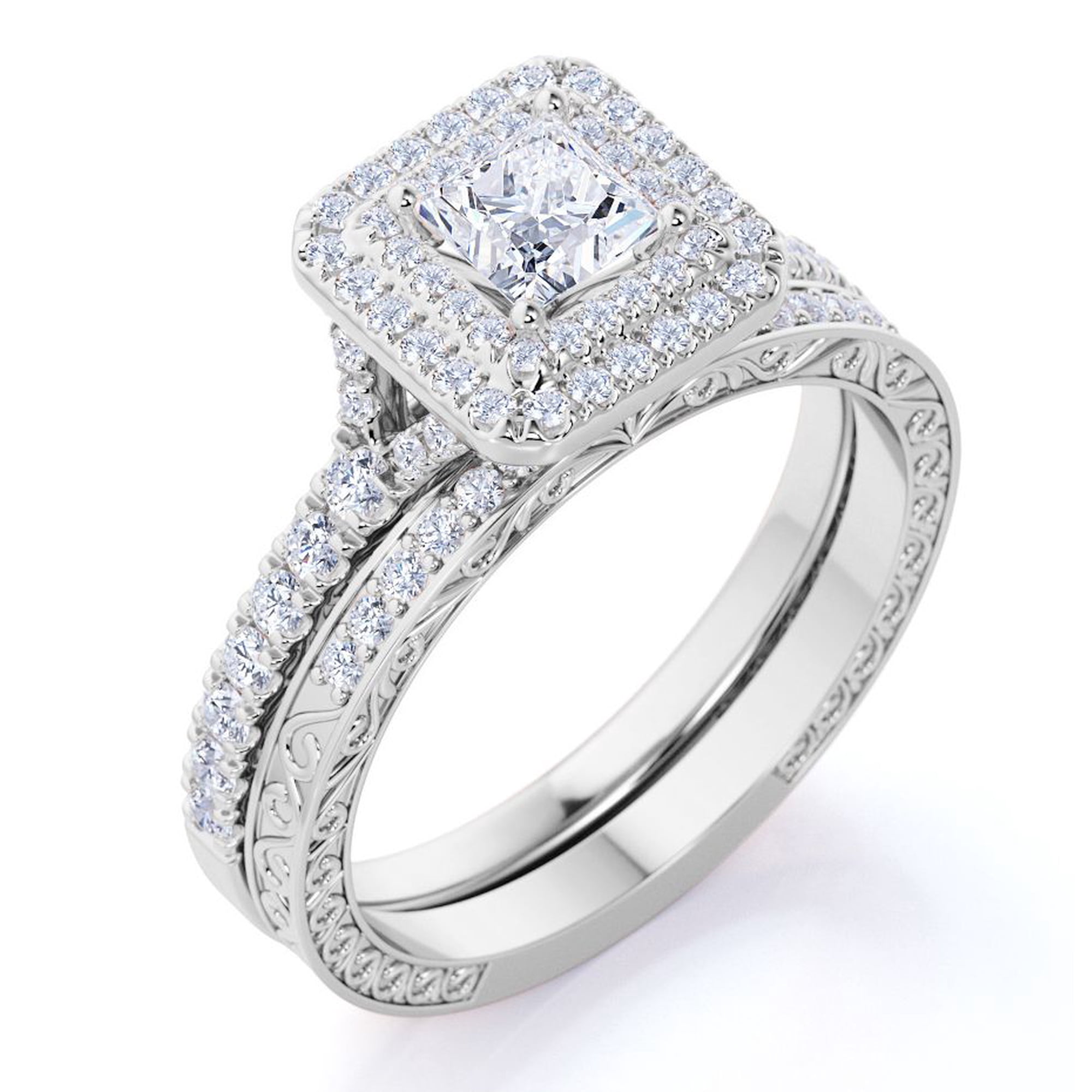 Square Pave Diamond Women Rings