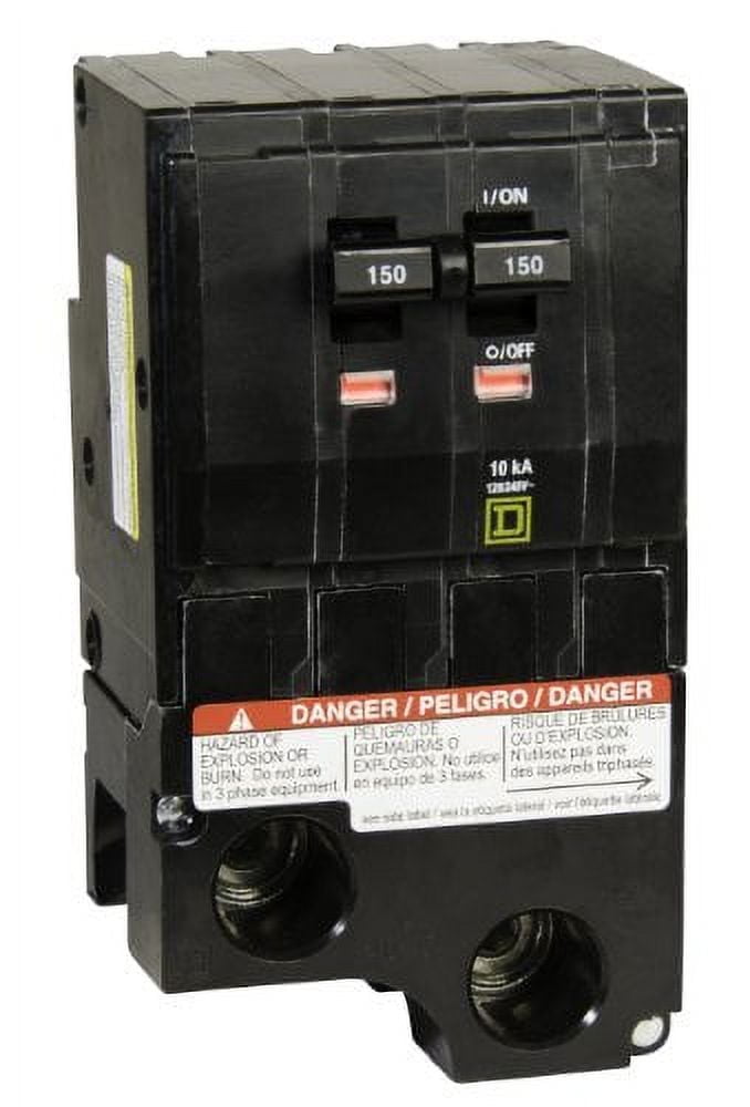 Square D Electrical DC Panel Circuit Breaker, 150A, Plug In, 120/240V ...