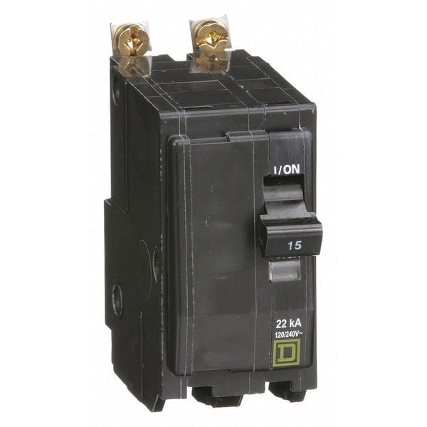 Square D Circuit Breaker,15A,Bolt On,120/240V,2P QOB215VH - Walmart.com