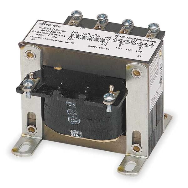 Square D Control Transformer,50VA,2.50 In. H 9070EO1D1 - Walmart.com