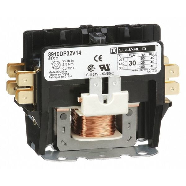 Square D DefPurposeMagContactor,24VAC,2P,30A 8910DP32V14 - Walmart.com