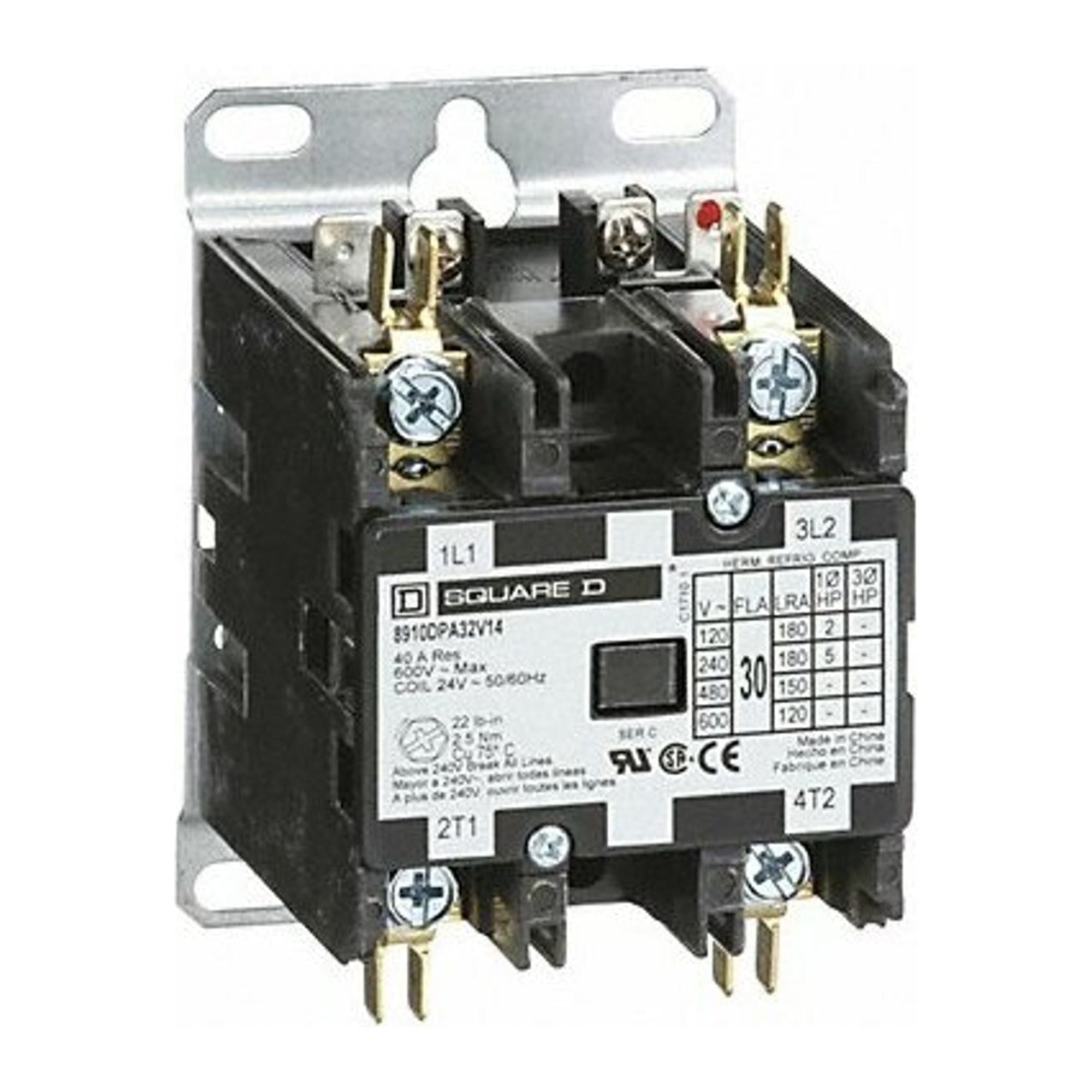 Square D DefPurposeMagContactor,24VAC,2P,30A 8910DPA32V14 - Walmart.com