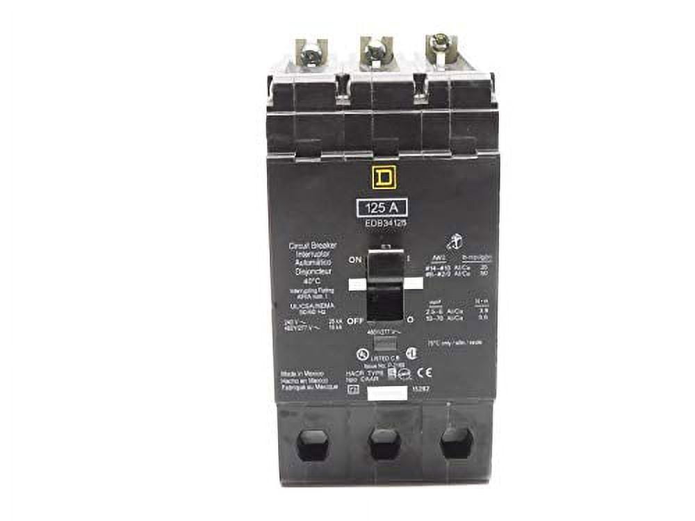 Square D EDB34125 3 Pole 125 Amp 480v Circuit Breaker EDB - Walmart.com