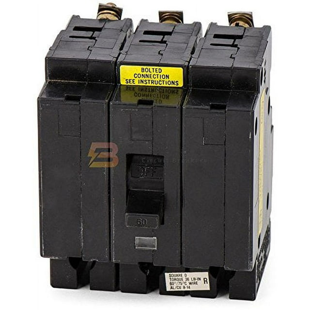 Square D EHB34060 3 Pole 60 Amp 480v Circuit Breaker EHB EHB4 - Walmart.com