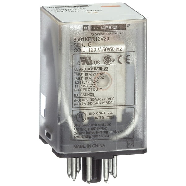 Square D GeneralPurpose Relay,240VAC, 10A, 11Pins 8501KPR13V24 ...