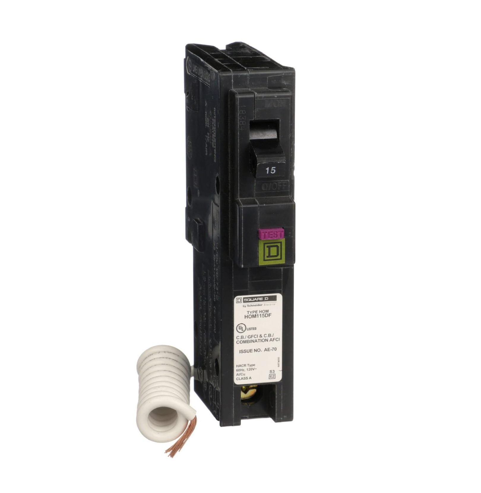 Square D - HOM115DFC Homeline 15-Amp Single-Pole Dual Function Circuit ...