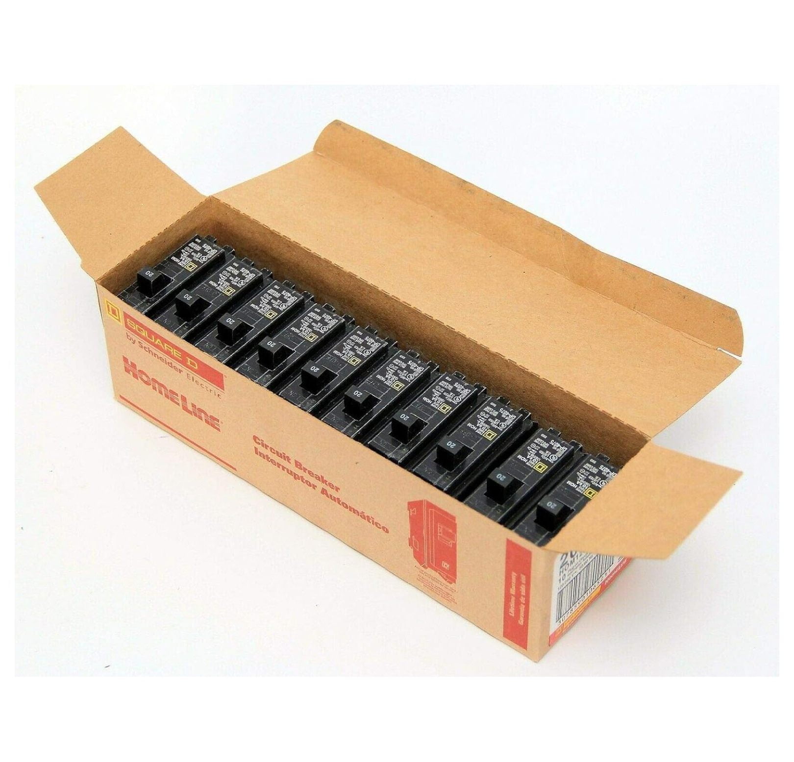 Square D HOM120 Circuit Breaker 20A 120-240V - 10 Pack | Single Pole ...