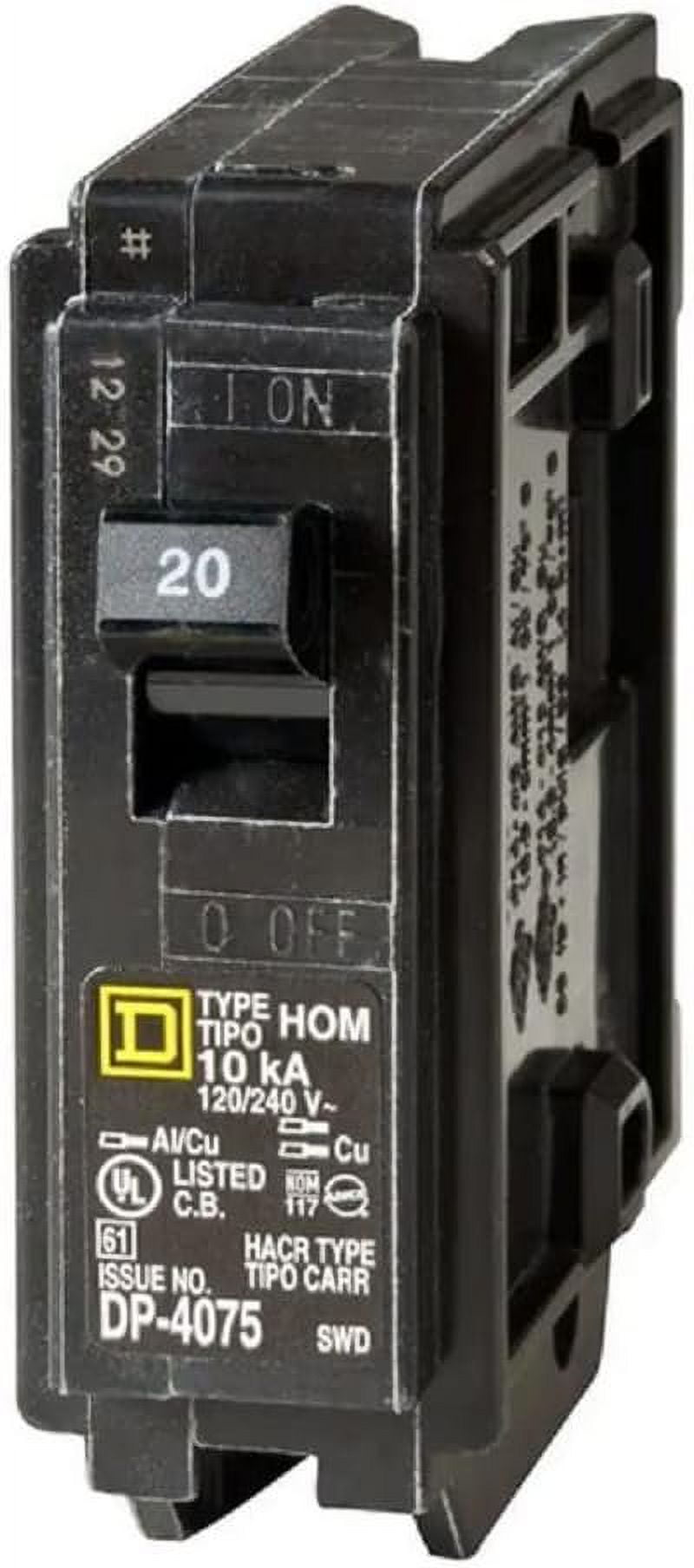 Square D HOM120CP Homeline Single Pole Circuit Breaker - Walmart.com