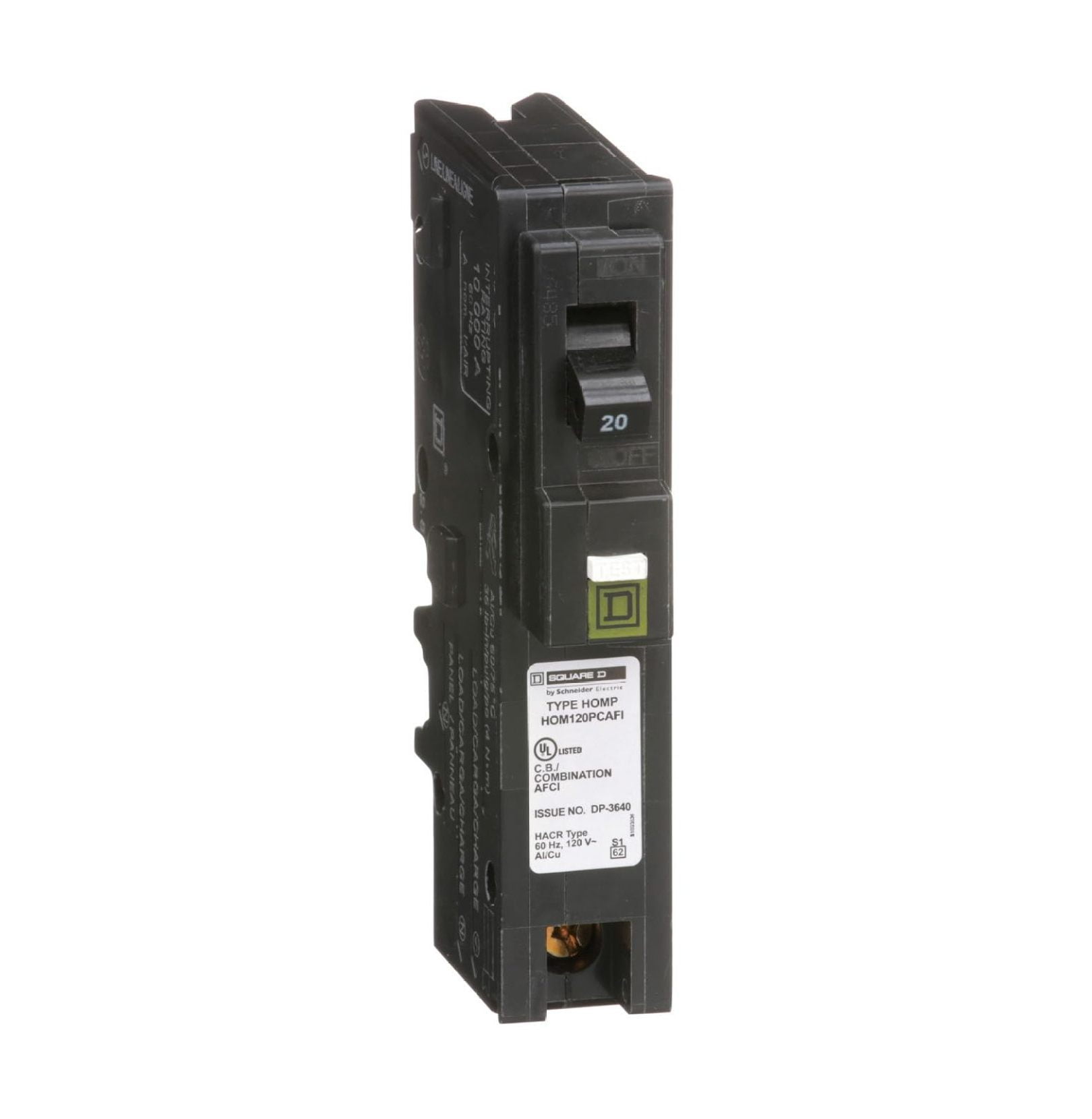 Square D - HOM120PCAFIC Homeline Circuit Breaker, 20-Amp, 120V, 1-Pole ...