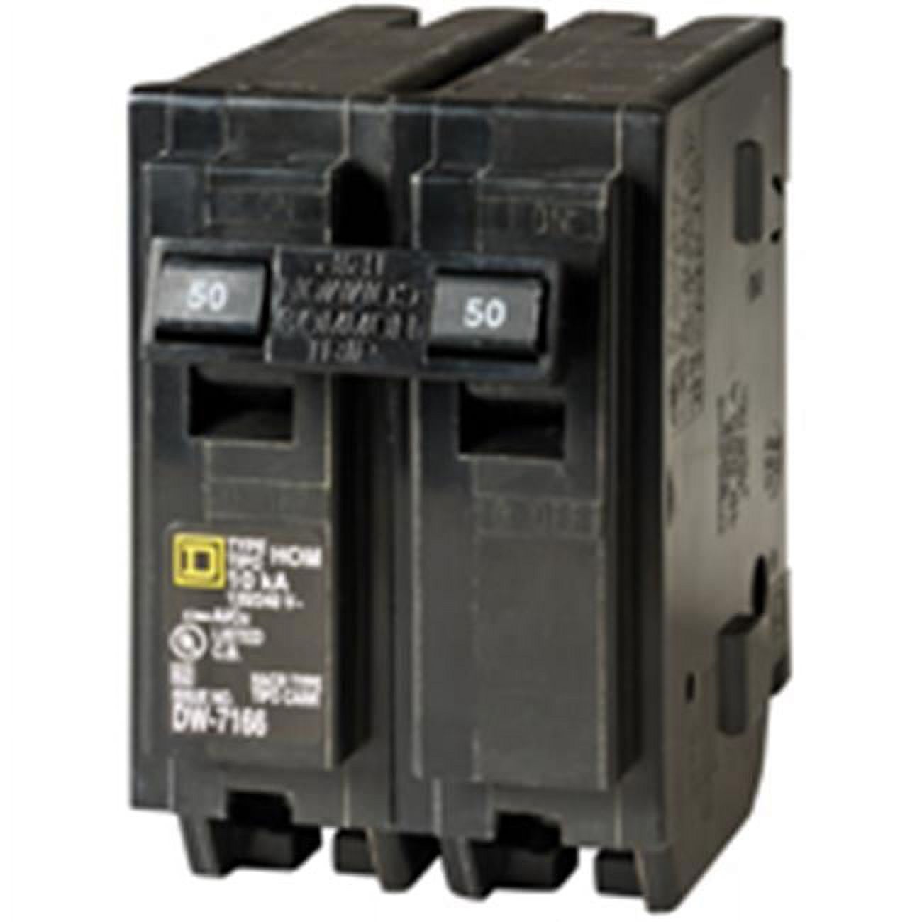 Square D HOM250CP Homeline Double Pole Circuit Breaker, 50 Amp, 2 ...