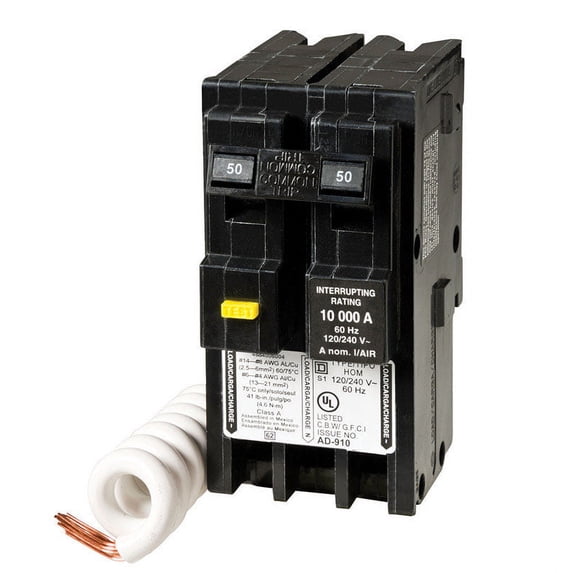 Square D, Homeline 50-Amp GFCI Circuit Breaker, HOM250GFICP - Walmart.com
