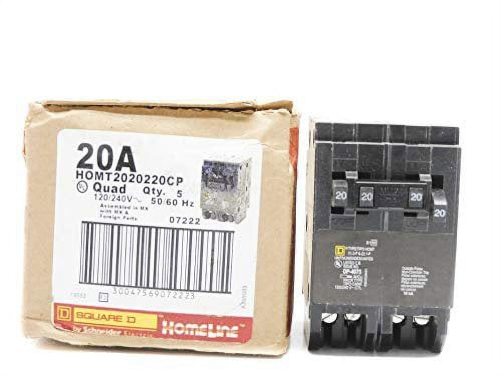 Square D Circuit Breaker HOMT2020220CP - 20A 120/240V - Pack of 5 ...