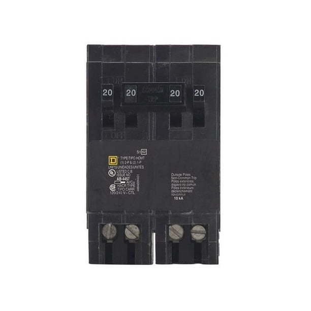 Square D HOMT2020250CP Home line Double Pole Combination Tandem Circuit ...