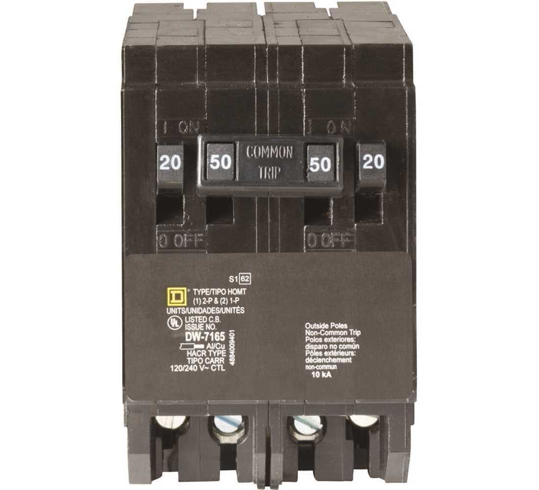 Square D HOMT2020250CP Homeline 2-20 Amp Single-Pole 1-50 Amp 2-Pole ...