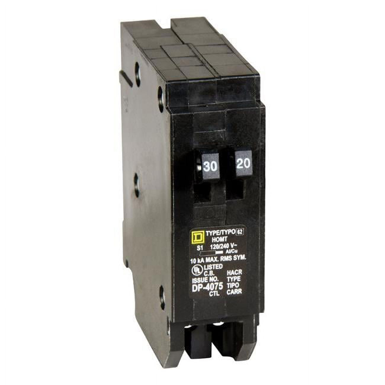 Square D - HOMT3020CP Homeline 1-30-Amp 1-20-Amp Single-Pole Tandem Circuit Breaker - Walmart.com