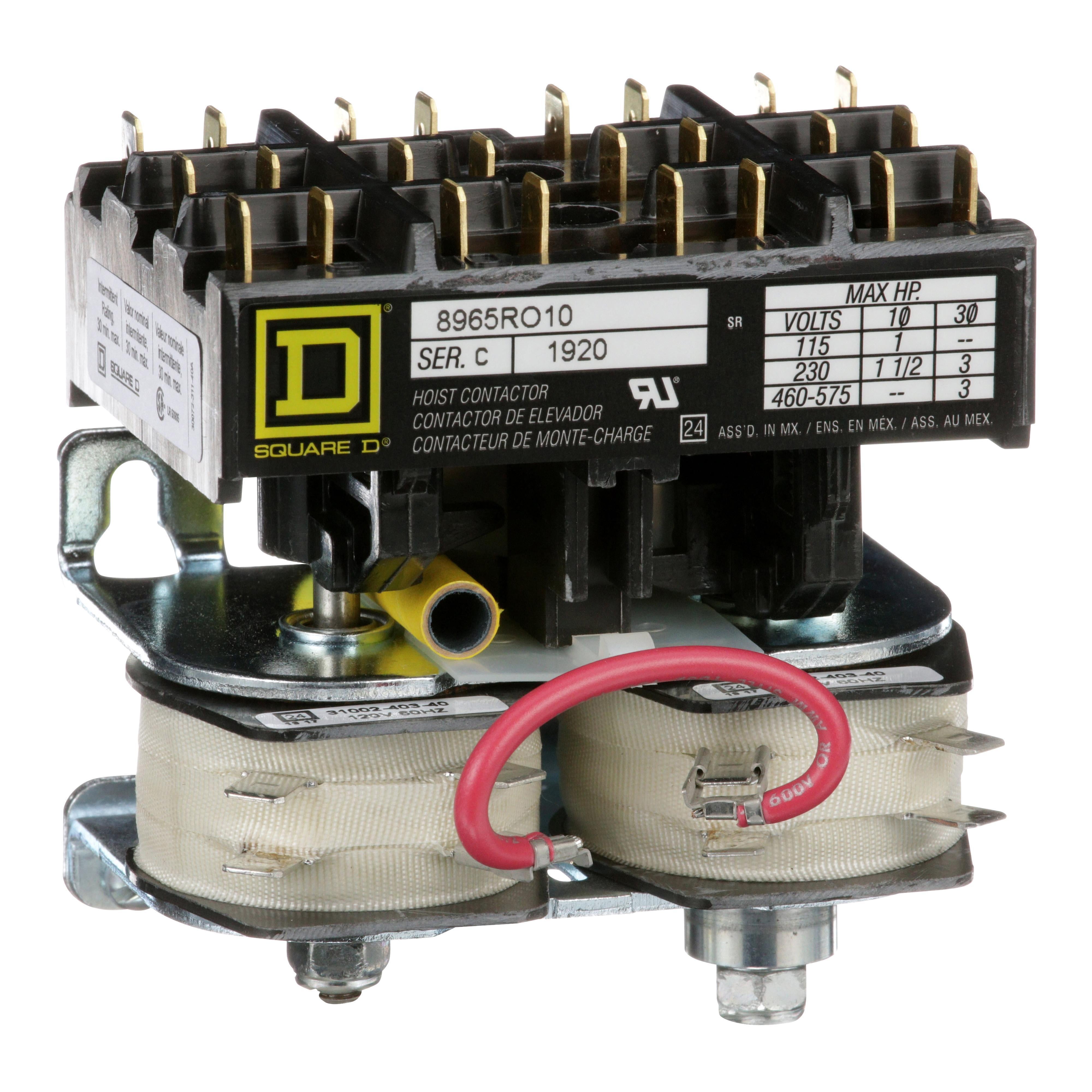 Square D 24VAC Reversing Hoist Contactor 3P 8965RO10V01 - Walmart ...