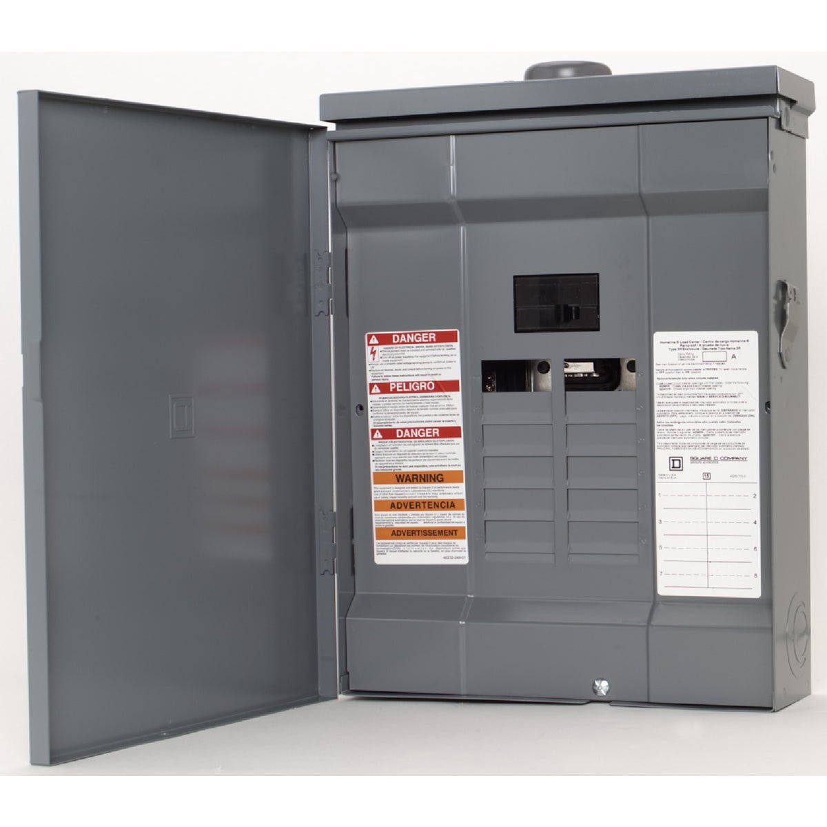 Square D Homeline 100A Main Breaker Circuit Breaker Panel, Outdoor ...