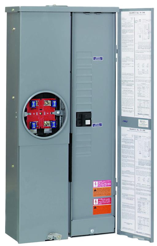 Square D Homeline 200 Amp Outdoor Electrical Panel Box, 20-Space 40 ...