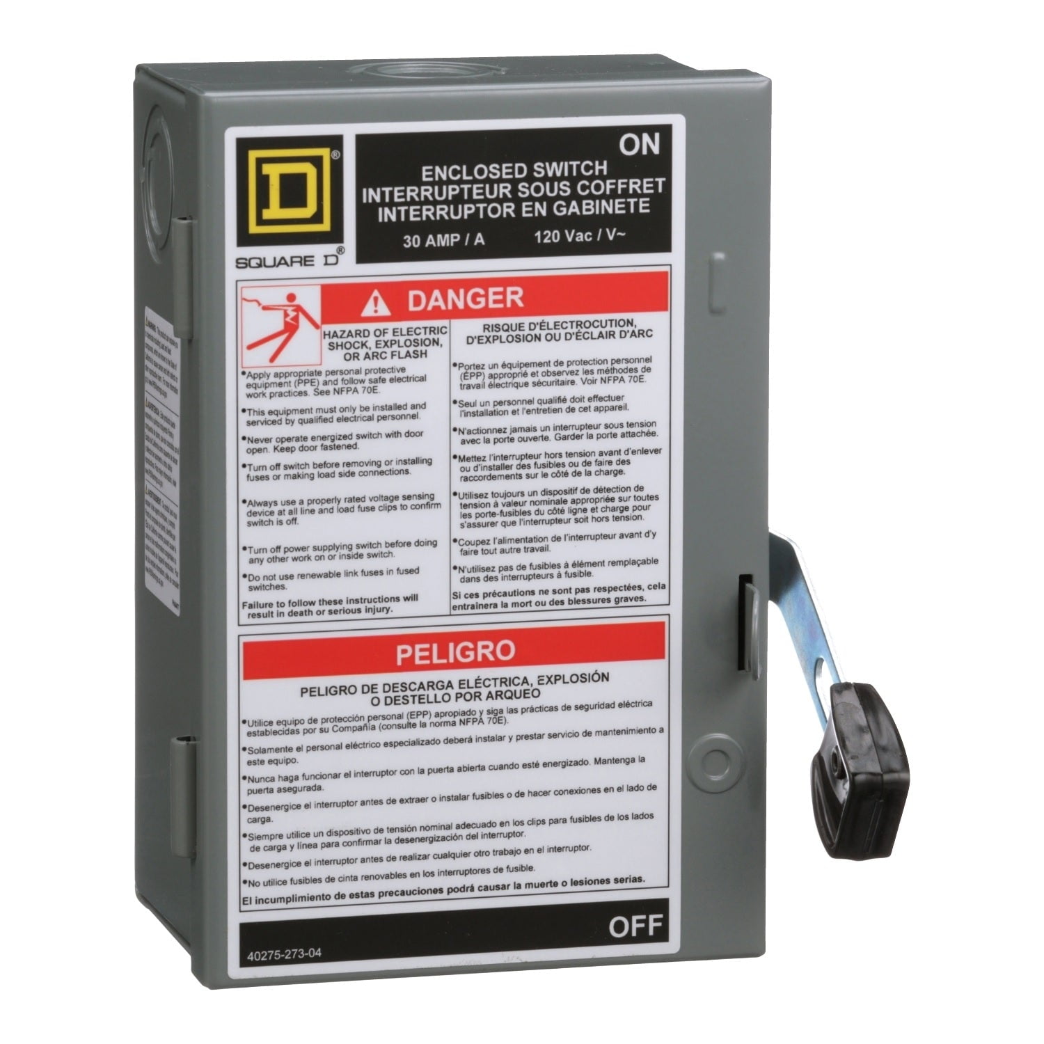 Square D L111N Safety Switch, 30 AMP, 120 Volt, Each - Walmart.com