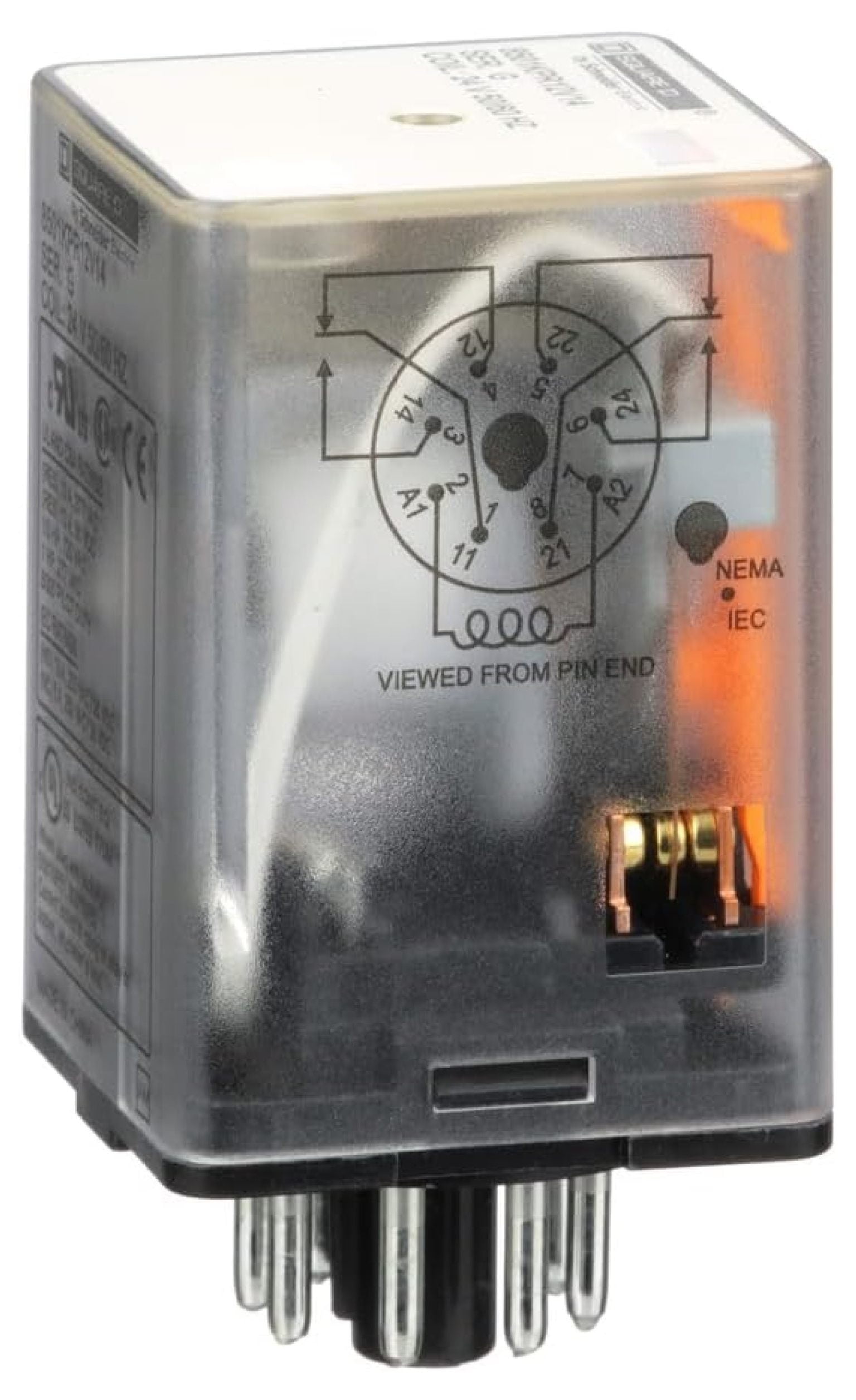 Square D Plug in Relay, Type KP, Tubular, 1 at 277 VAC, 10A Resistive ...