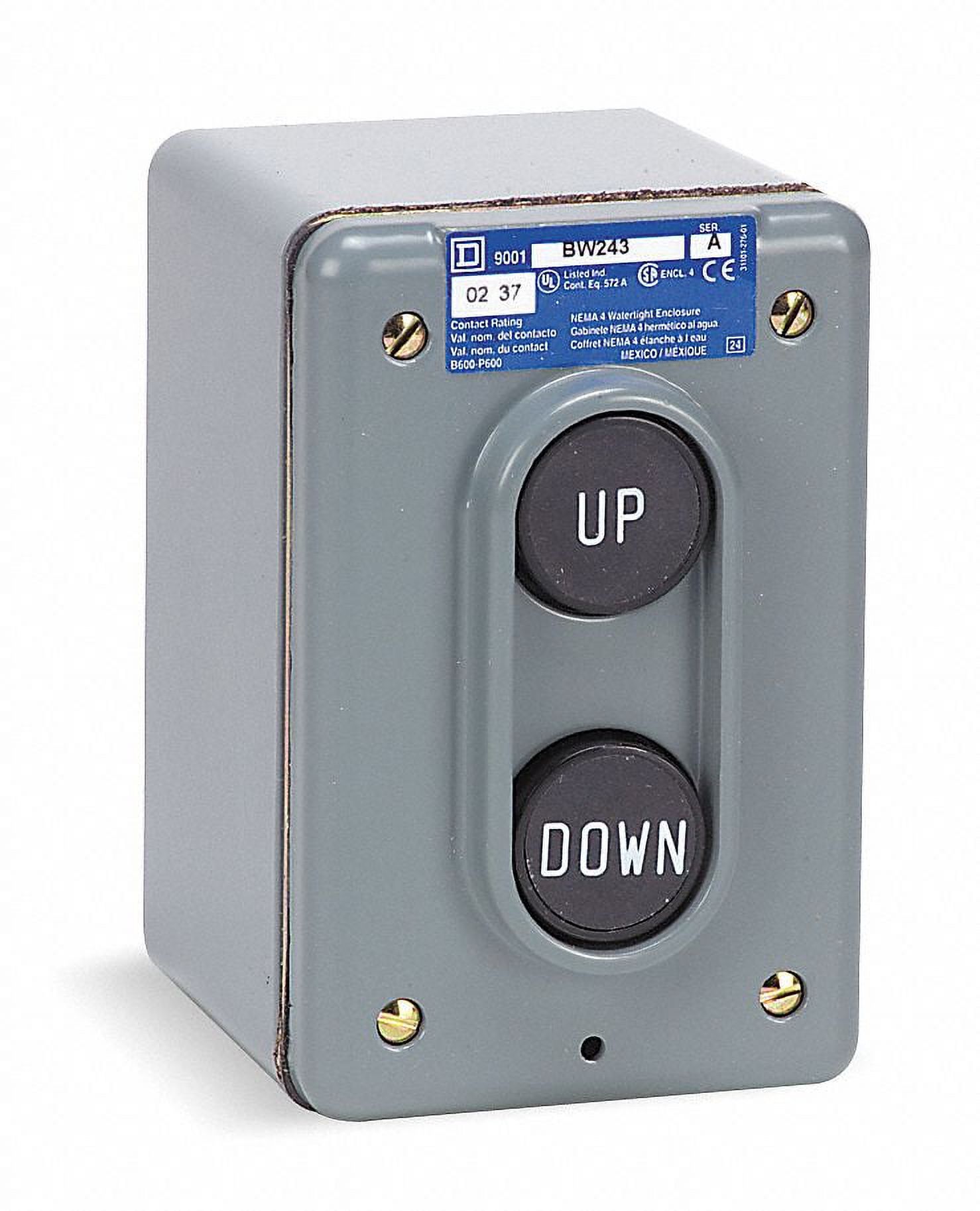 Square D Push Button Control Station,2NO,Up/Down 9001BW243 - Walmart.com
