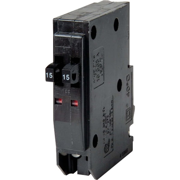 Square D QO 2-15 Amp Single-Pole CTL Tandem Circuit Breaker, 15A/15A ...
