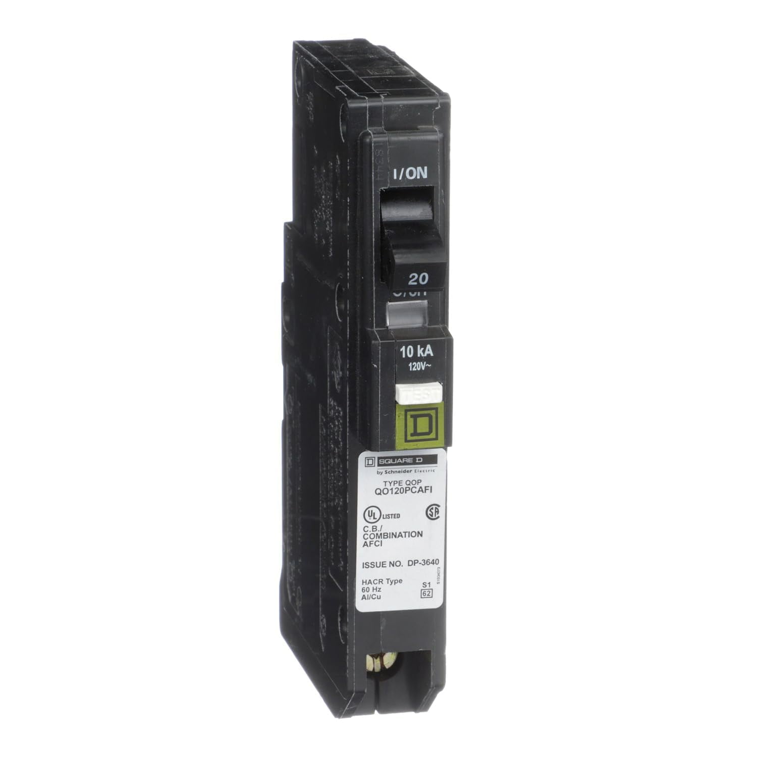 Square D - QO120PCAFI 20-Amp Single-Pole Plug-On Neutral CAFCI Circuit ...