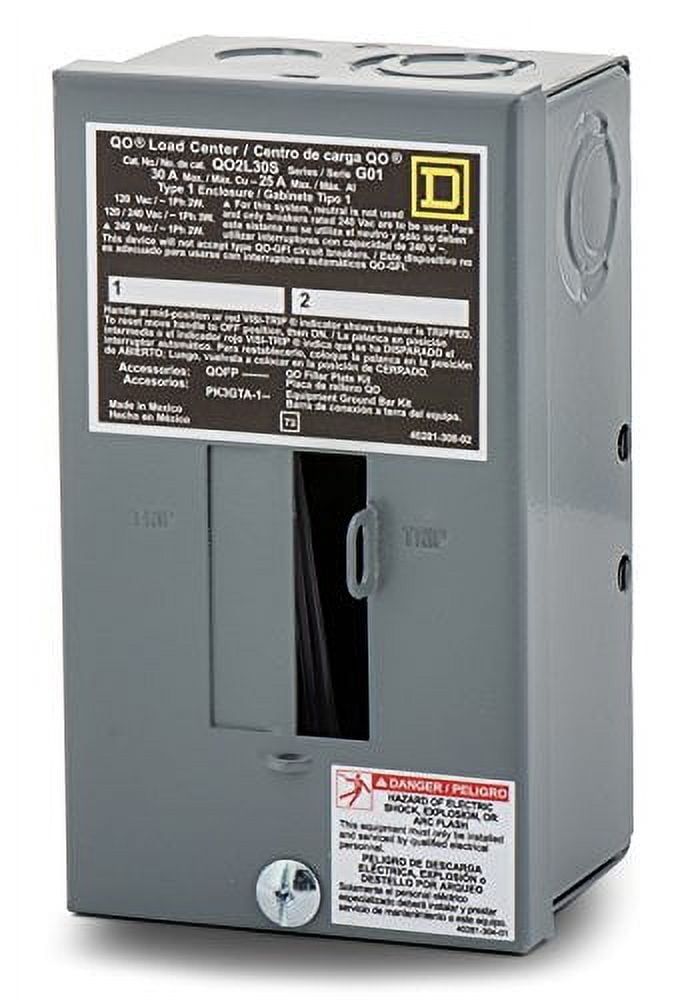 Square D QO2L30S Load Center, Lug, 30A, 120/240Vac, 1Ph - Walmart.com