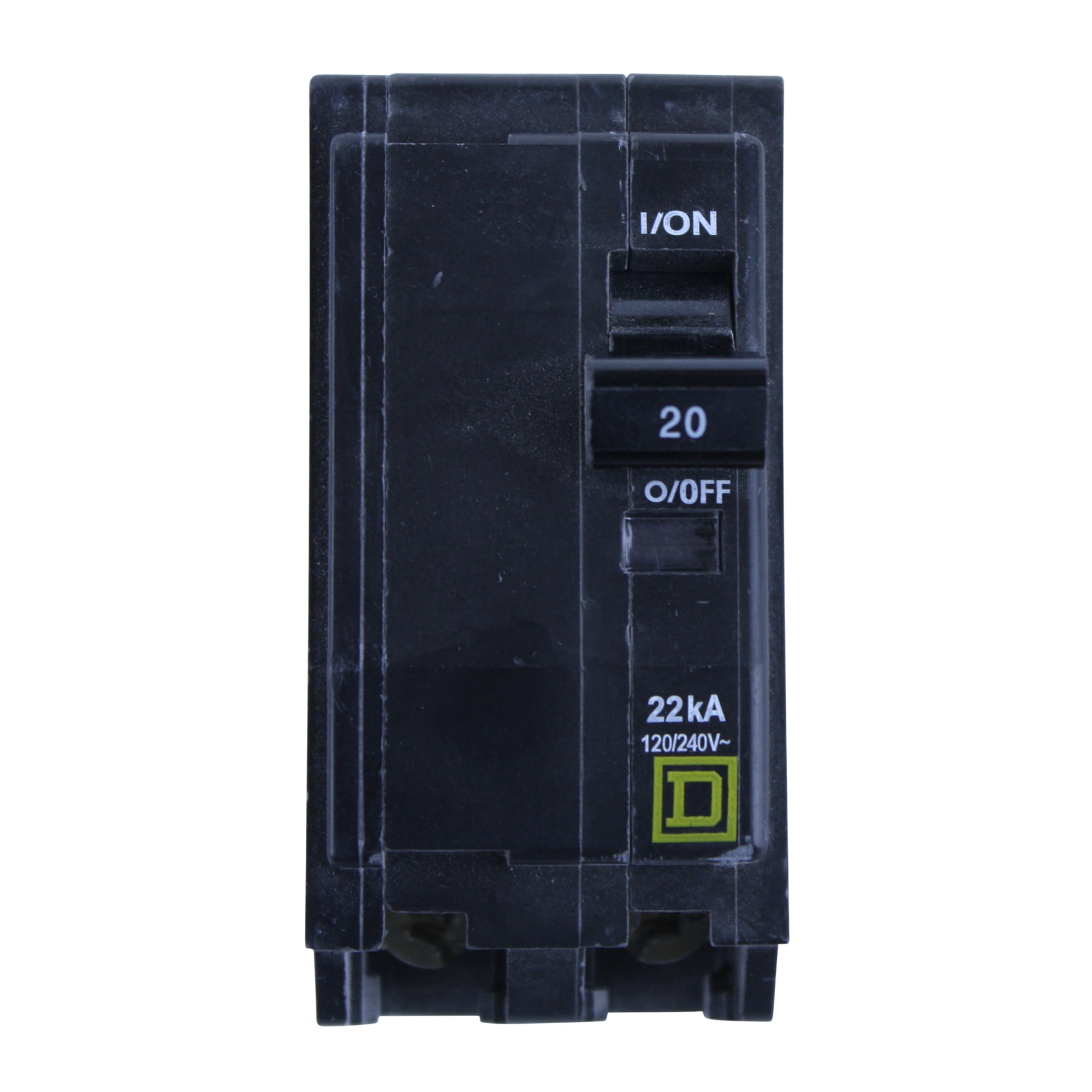 Square D Circuit Breaker,20A,Bolt On,120/240V,2P QOB220VH - Walmart.com