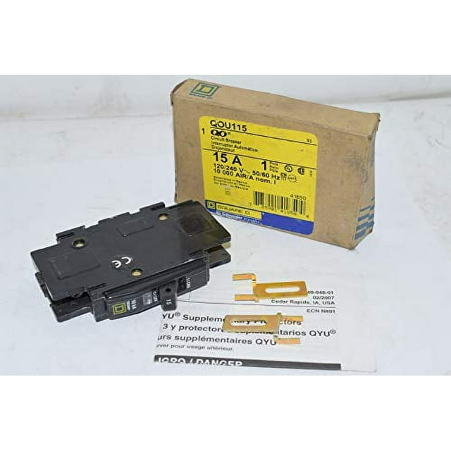 Square D QOU115 Unit Mount Circuit Breaker, Qou, 1 P, 15A - Walmart.com