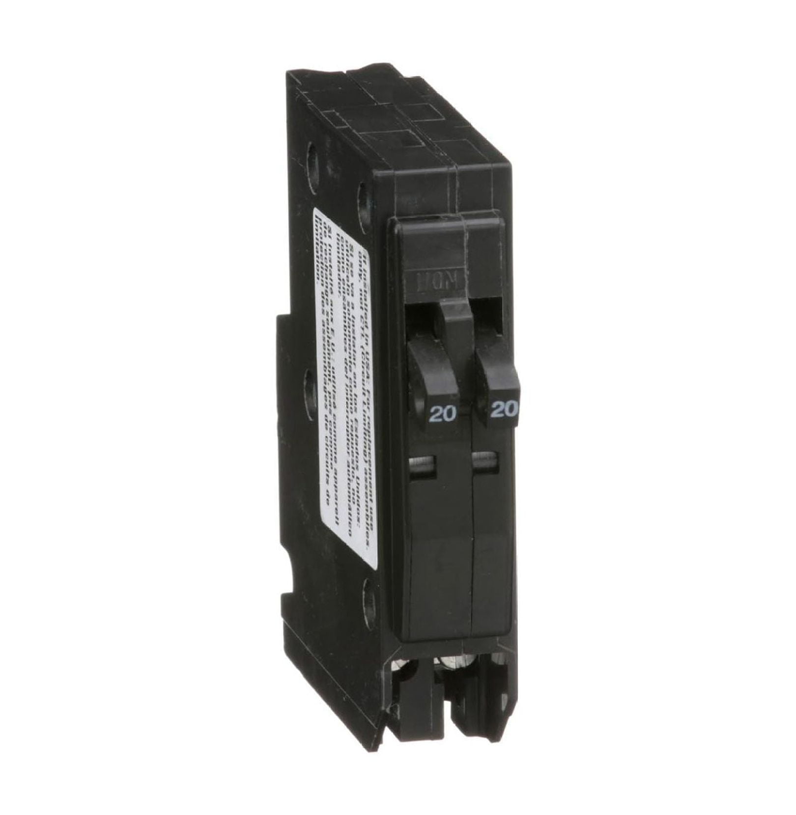 Square D - Tandem Mini Circuit Breaker, QO, 1 Pole at 20A, 120/240VAC ...