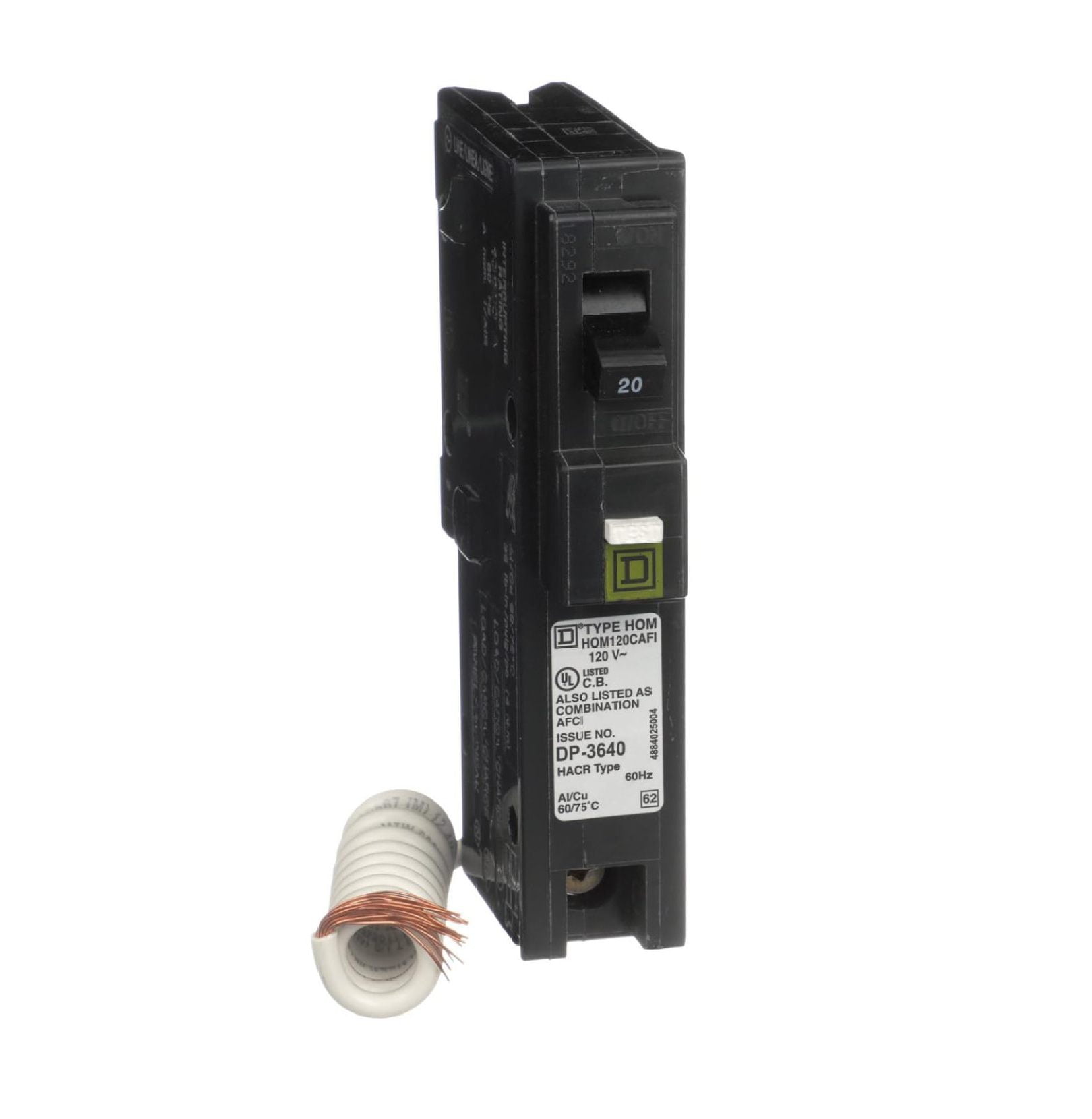 Square D by HOM120CAFIC Homeline 20 Amp Single-Pole CAFCI Circuit ...