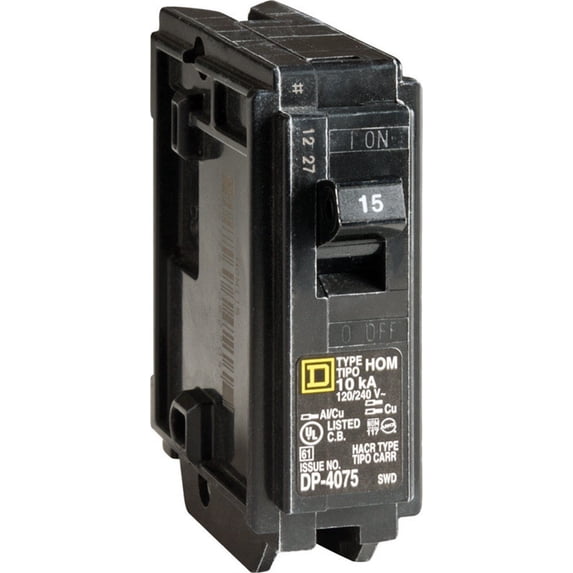 Schneider Electric Homeline 15 Amp Single-Pole Circuit Breaker, 120 ...