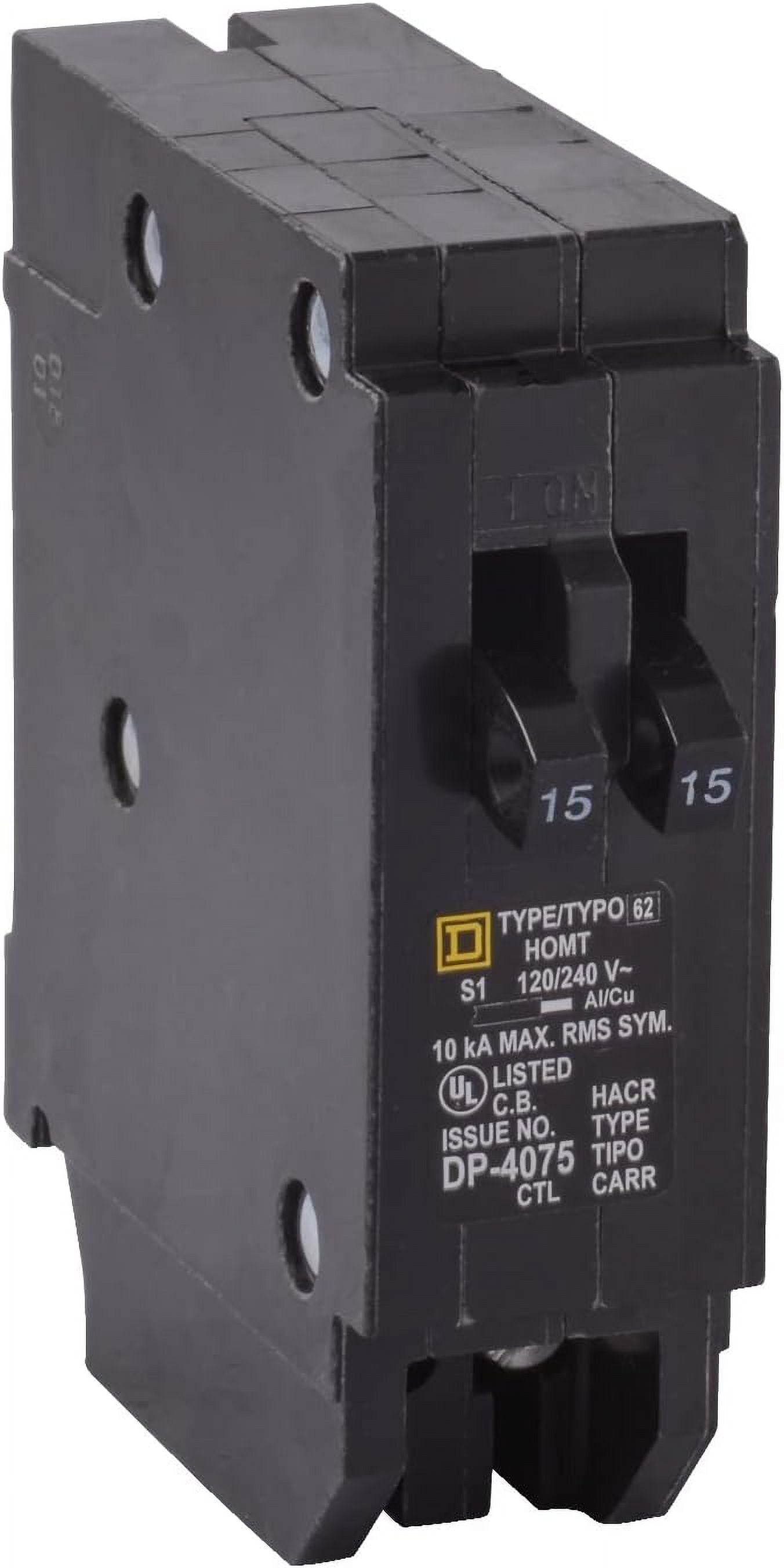 Square D by Schneider Electric HOMT1515CP Homeline 2-15 Amp Single-Pole ...