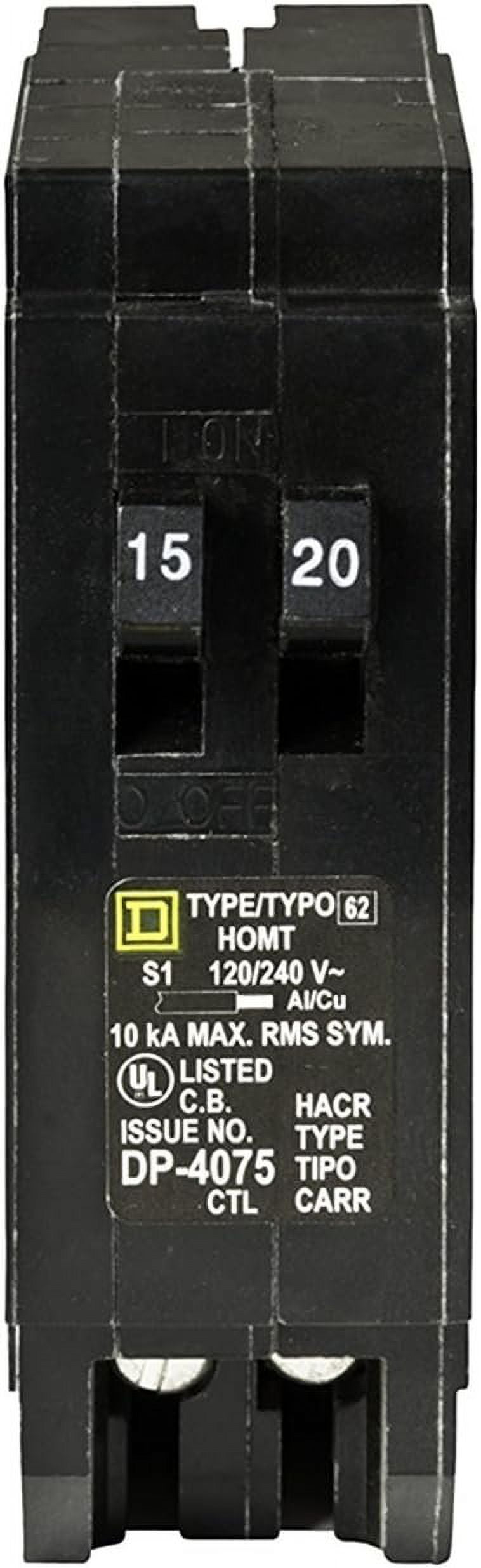 Square D by Schneider Electric HOMT1520CP Square D Homeline, Single Pole Tandem Circuit Breaker ...