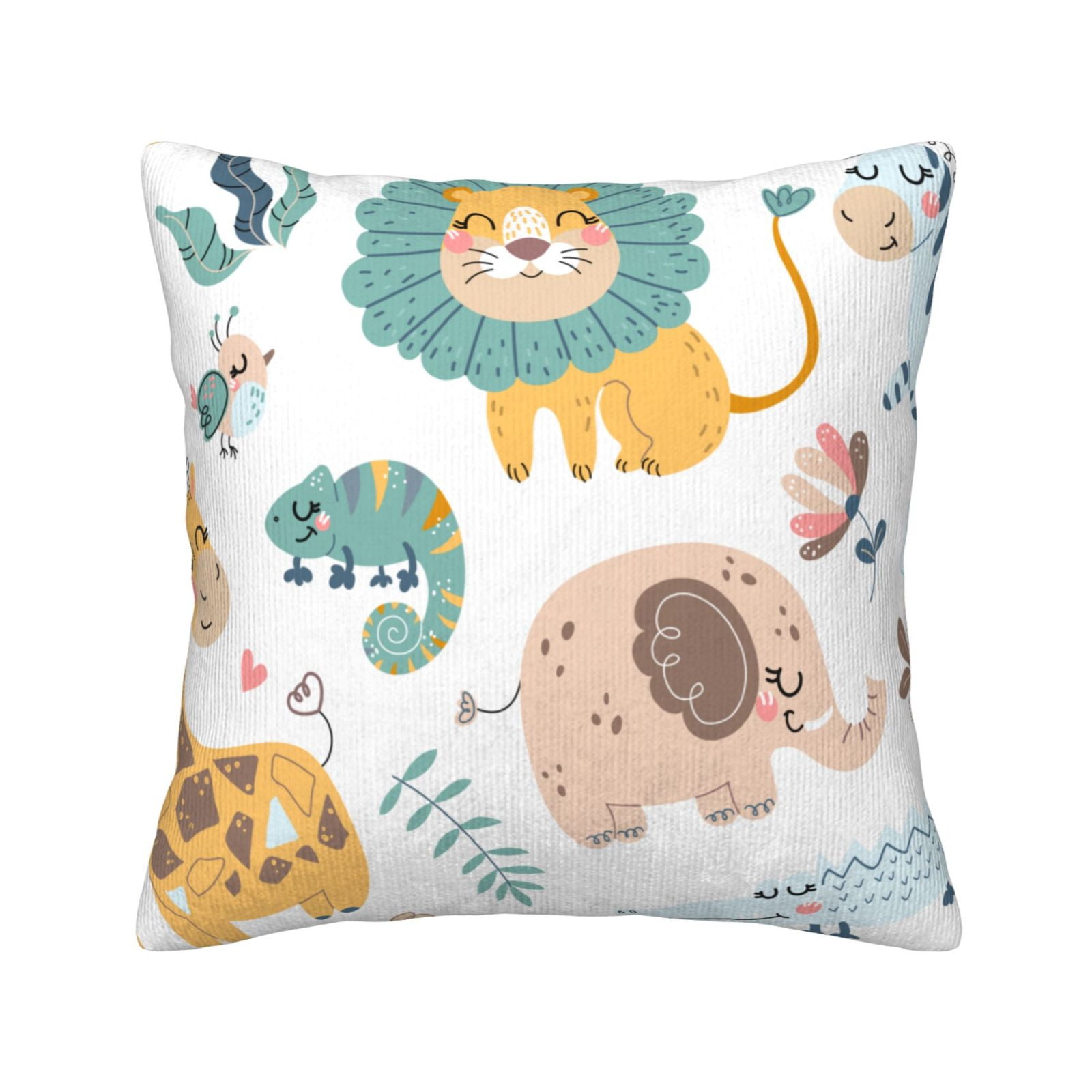 Square Decorative Throw Pillow Covers with Core, Cute Animal Hand ...
